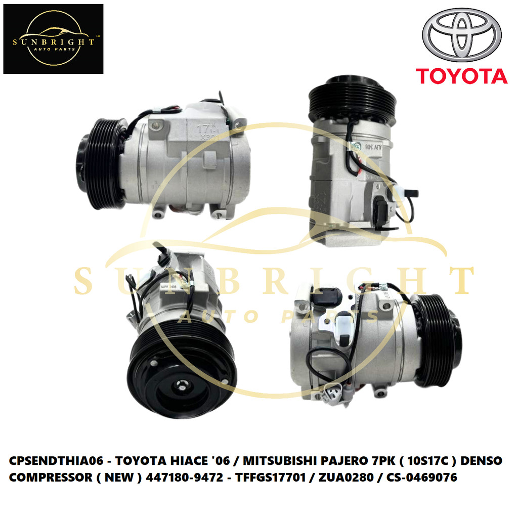 TOYOTA HIACE '06 / MITSUBISHI PAJERO 7PK ( 10S17C ) DENSO COMPRESSOR ( NEW ) | Shopee Malaysia