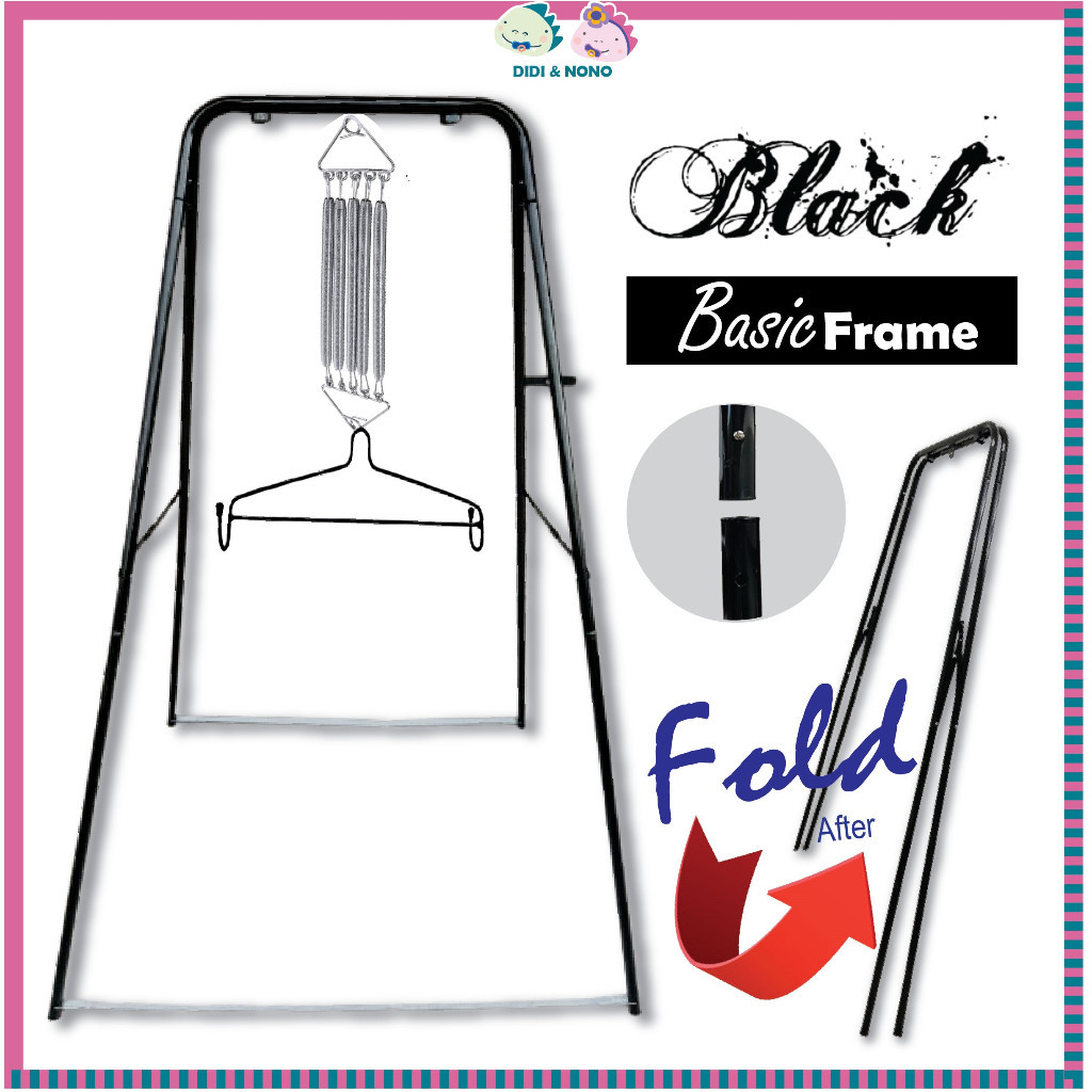 Compact BABY Spring Cot Stand Rangka Buaian Baby Cradle Stand Rangka ...