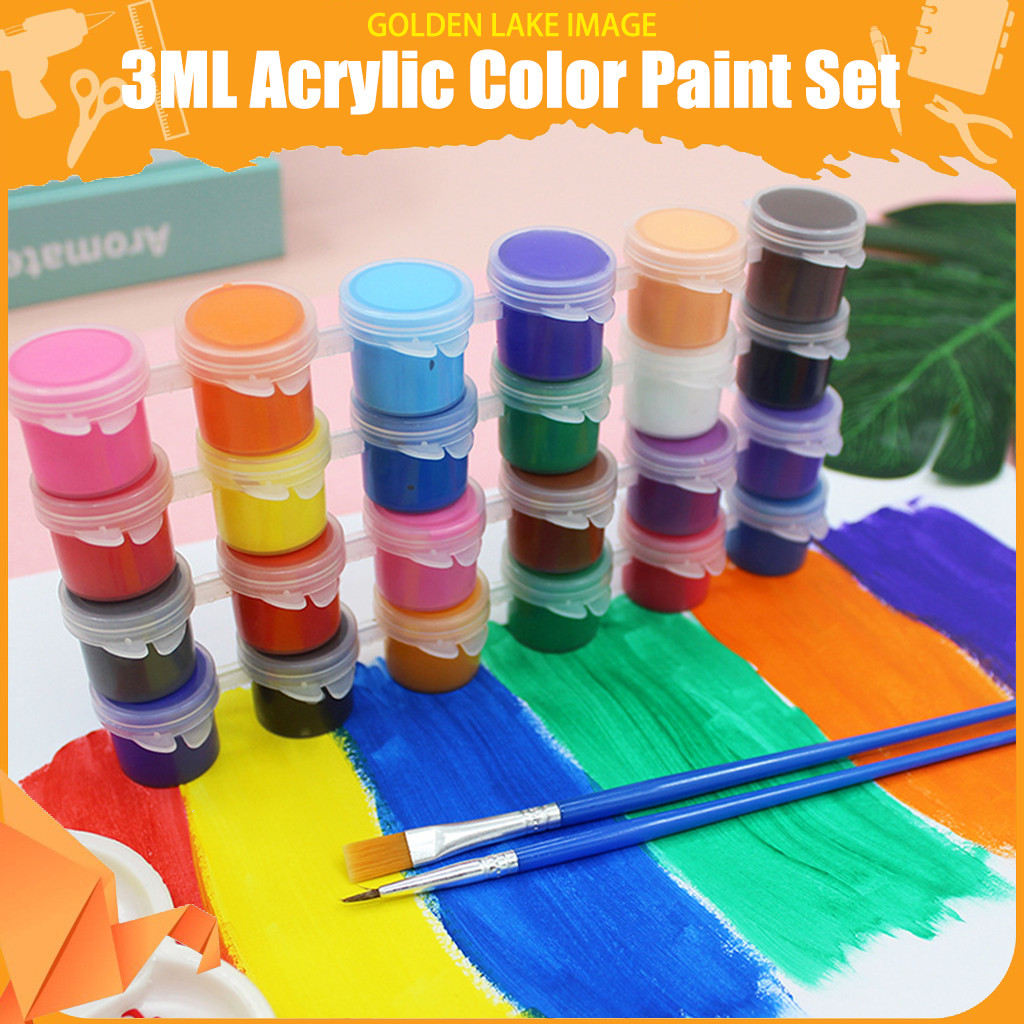 3ml Mini Acrylic Paint Set Suitable for Kids DIY on Stone Plaster Cloth ...