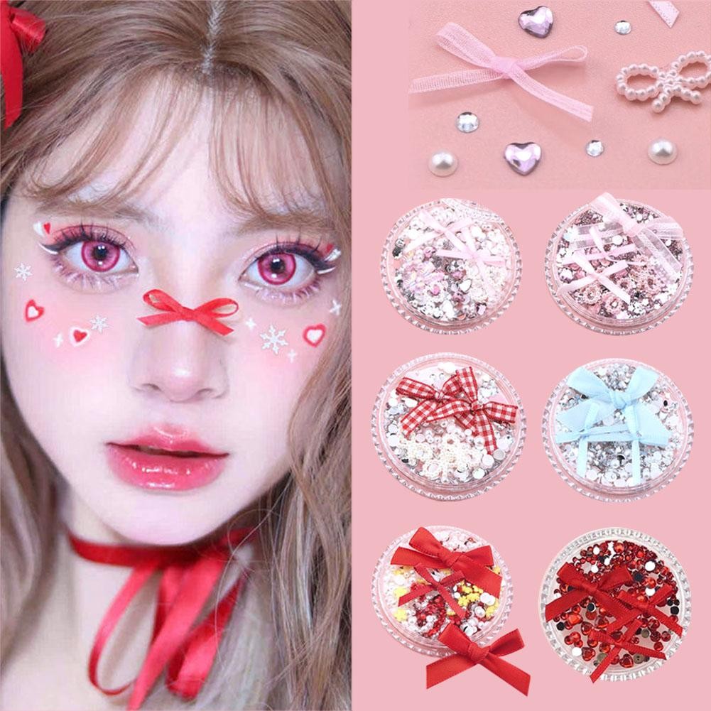 Christmas Makeup Sticker Face Sticker Delicate Make Red Glitter Decal ...