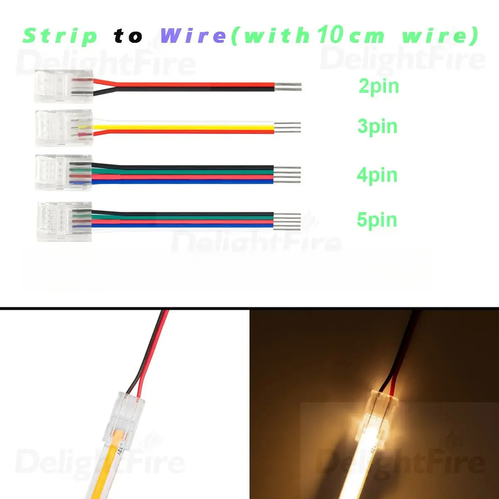 8mm 10mm 12mm 2pin 3pin 4pin 5pin COB SMD LED Strip Connector For SMD ...
