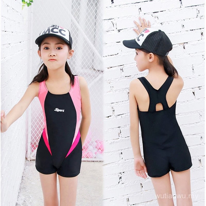 New Girl Kids Swimming Middle School Kids Student One Piece Swimsuit ...