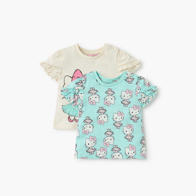 Babyshop Sanrio Hello Kitty Print T-shirt with Ruffle Sleeves - Set of ...