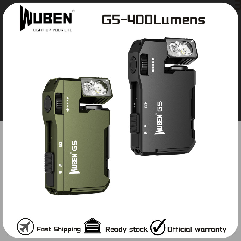 WUBEN G5 EDC Flashlight 400Lumens RGB&White Type-C Rechargeable Pocket-Sized Brilliance Keychain ...