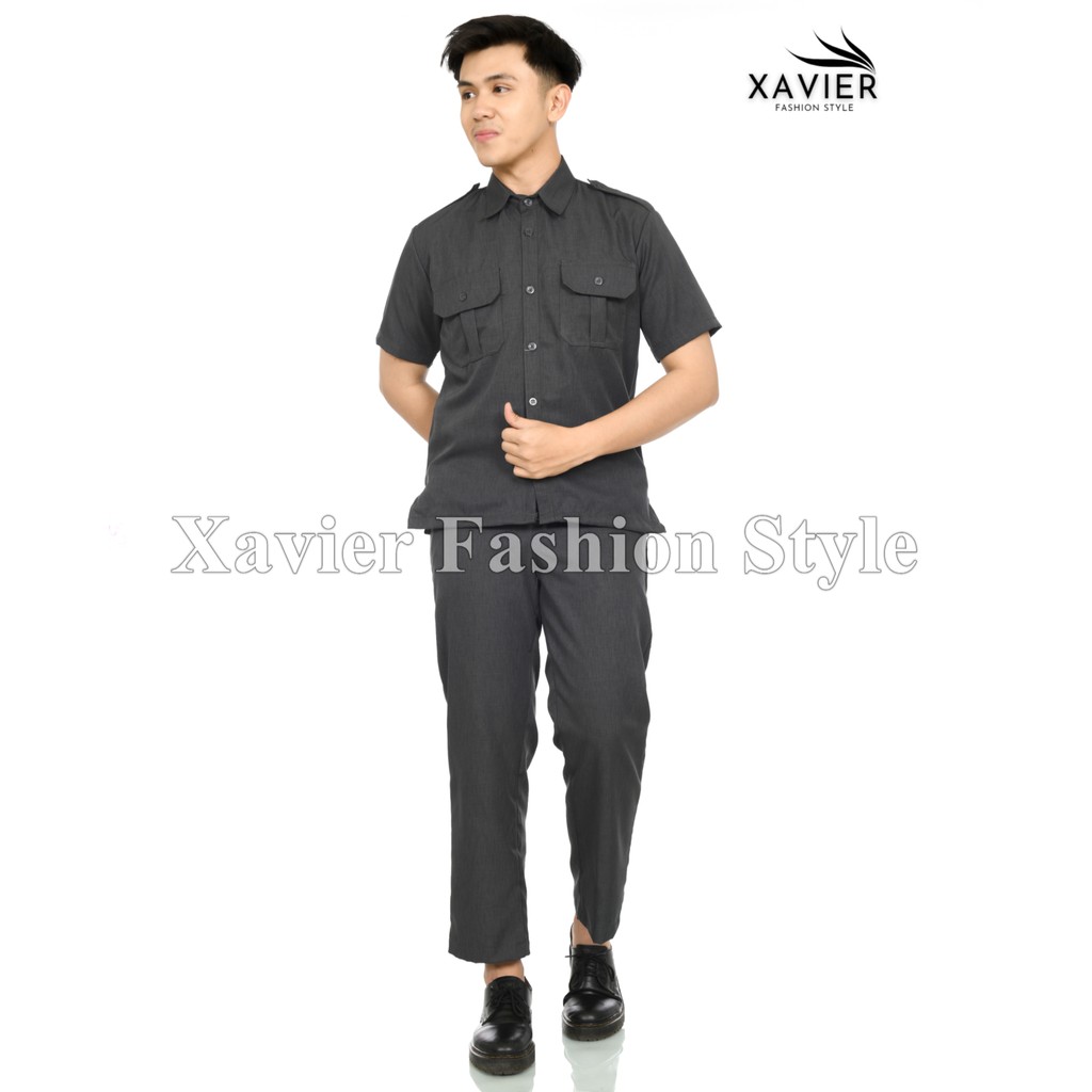Men's Gray Service Uniform, Dark Gray Office Uniform for Civil Servants ...