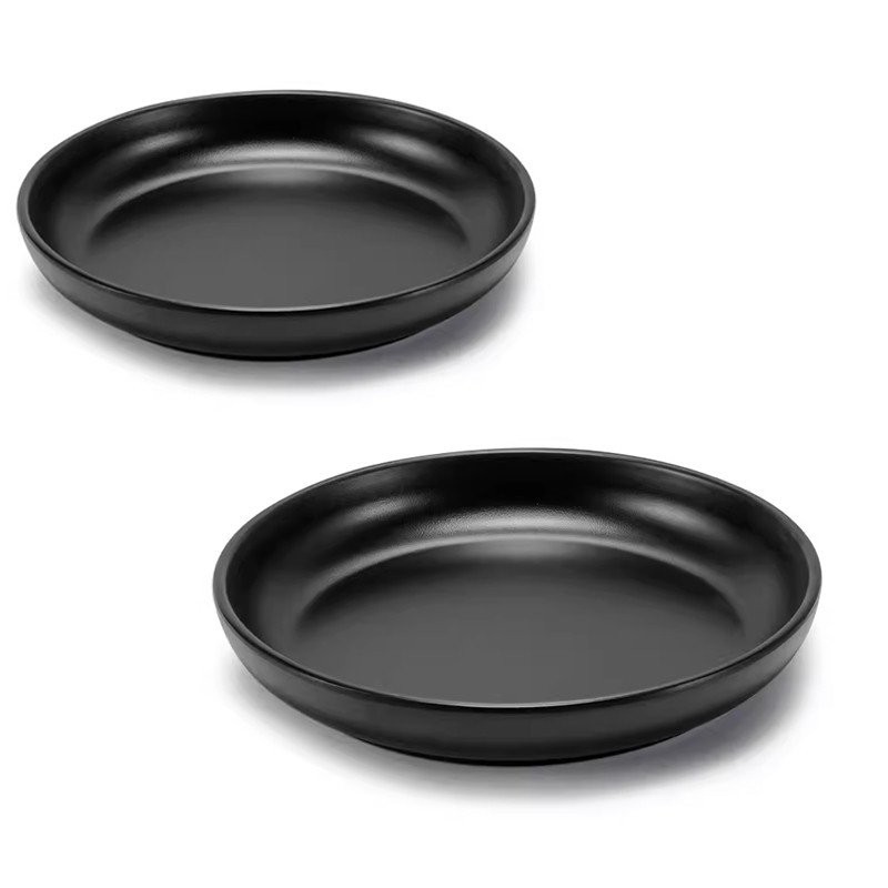 Plastik Melamin Pinggan Hitam Pinggan Dalam Bulat Plastik Mangkuk Nasi ...