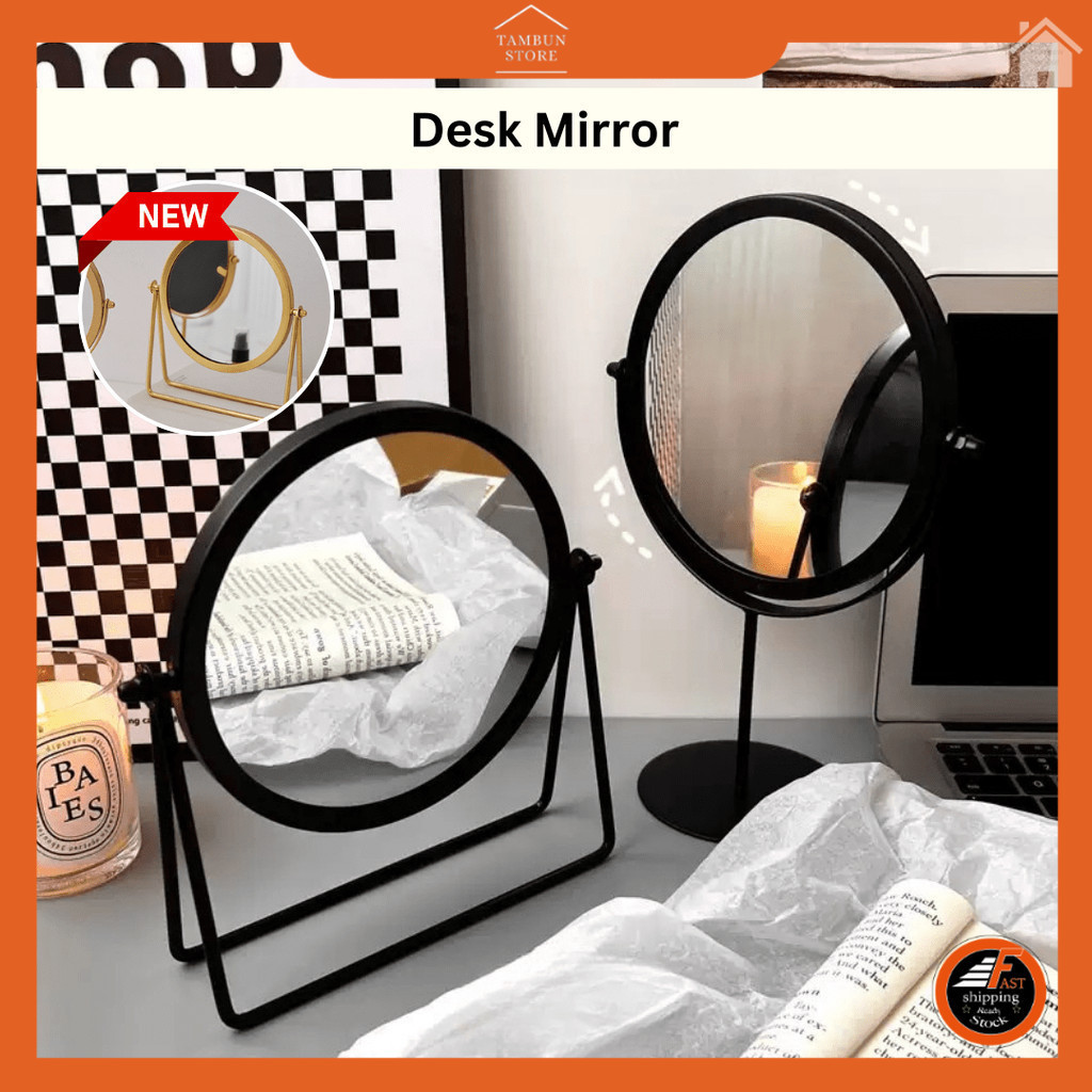 360° Rotating Desk Mirror Stand Cermin Meja Solek Putar Adjustable ...