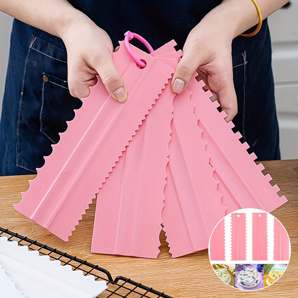 Four-piece set, double-sided cream scraper, cake cream smoothing tool ...