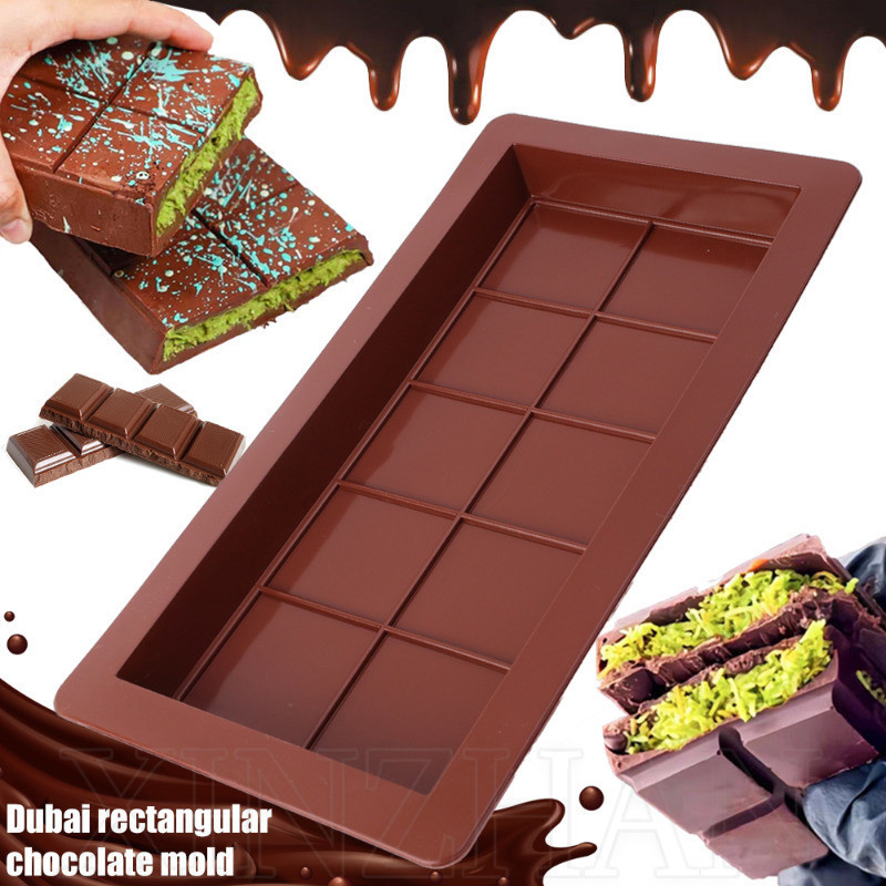 Dubai Rectangular Chocolate Mold - Large, Thick - Silicone Pistachio ...
