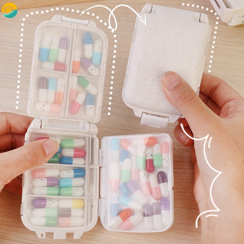 Multifunctional Three-layer 8 Grids Plastic Pill Box Portable Travel ...