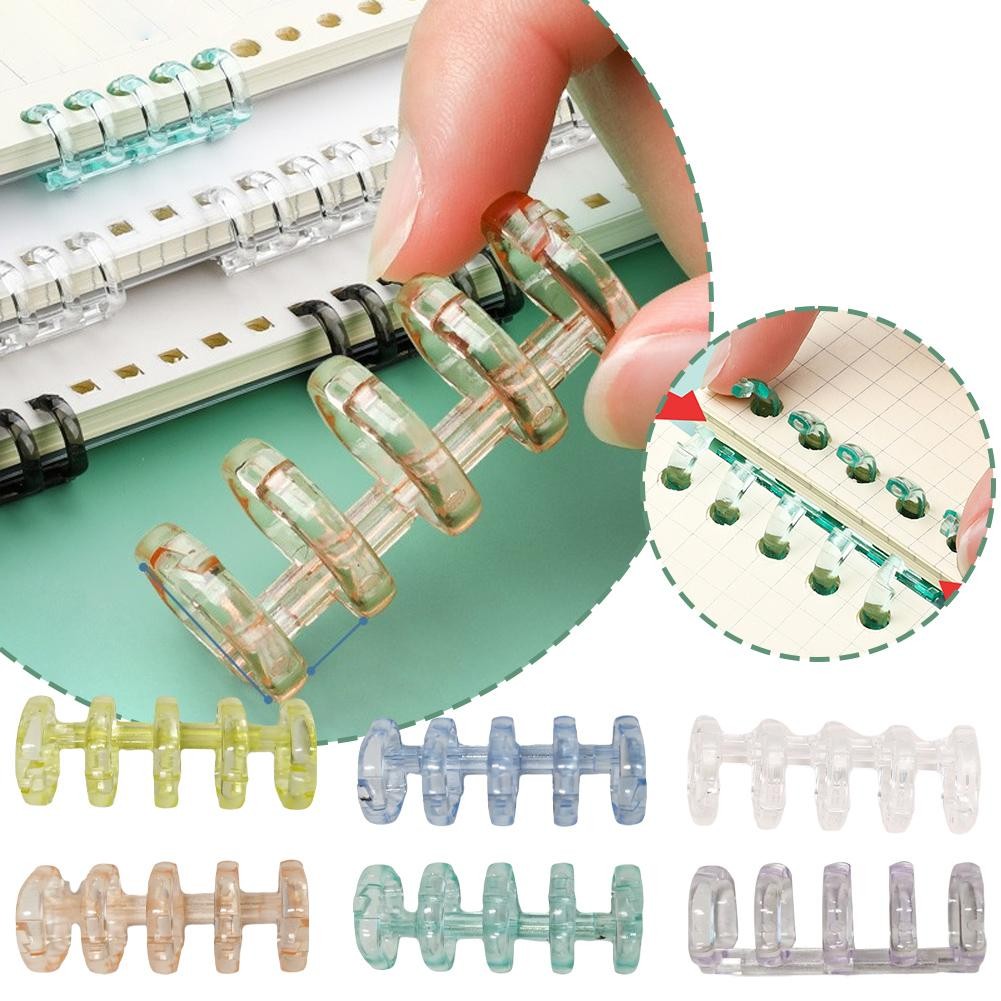 5 Holes Plastic Ring Loose-leaf Ring Buckle Binder Sheets Capacity Ring ...