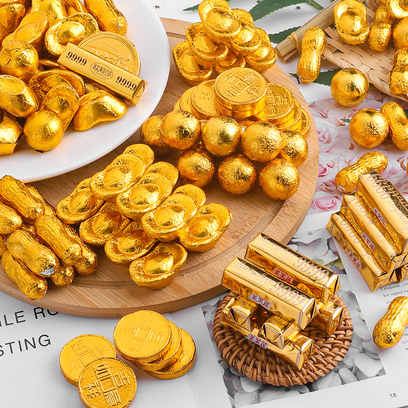 Gold Coin Chocolate, God of Wealth 9999 Gold Bar Chocolate, Delicious ...
