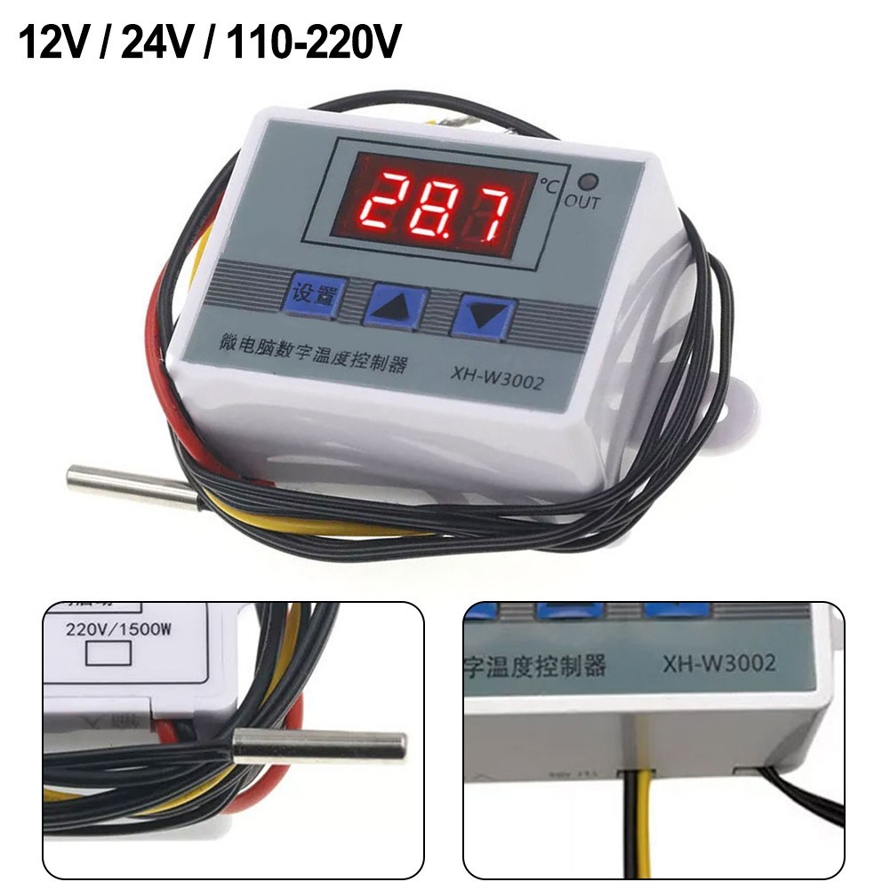 ⭐QUMM⭐12V 24V 220V Professional W3002 Digital LED Temperature Controller 10A Thermostat ...