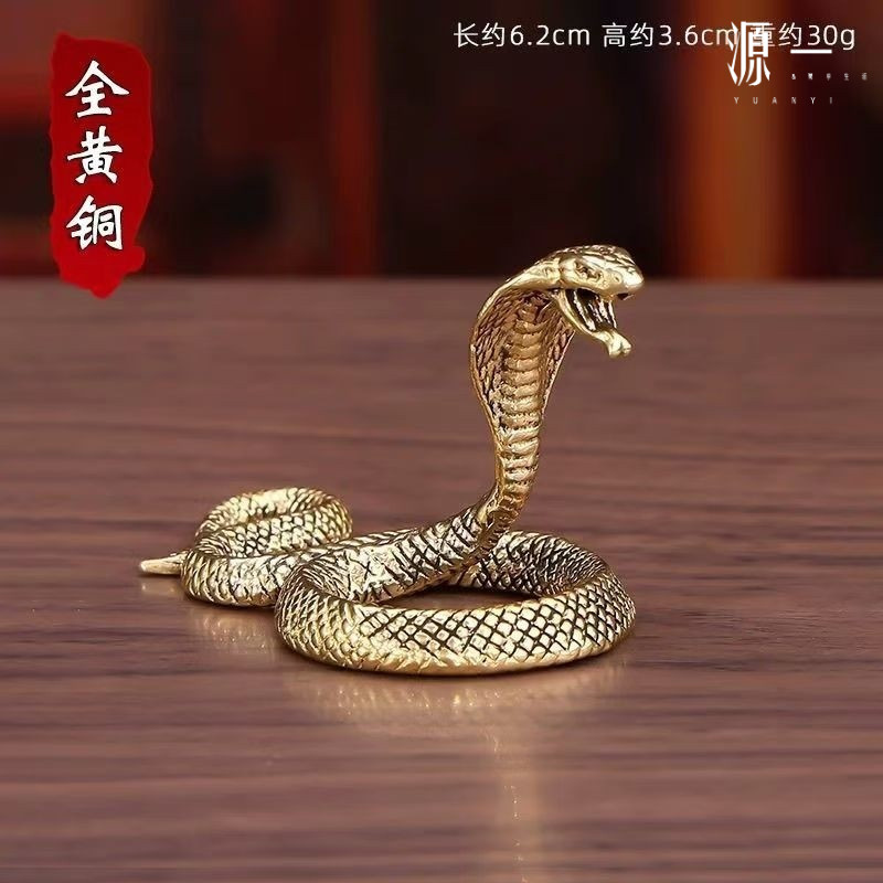 [Yuanyi] Pure Brass Solid Lucky Snake Ornaments Zodiac Waist Twisted ...