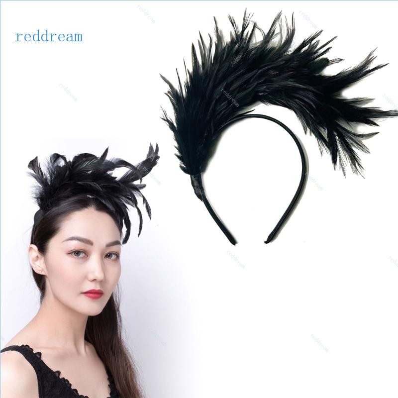 REDD Feather Headband 1920s Burlesque Headpiece With Feathers Flapper ...