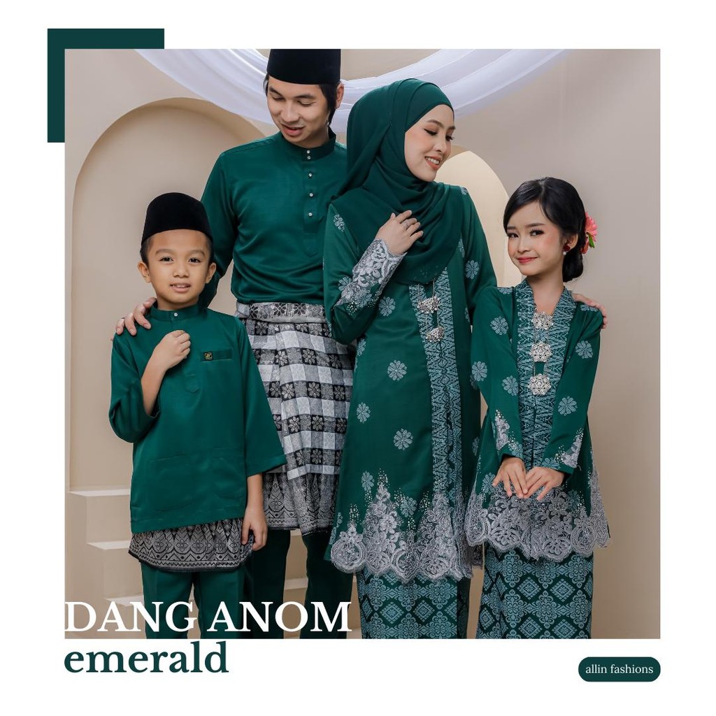 BAJU RAYA SEDONDON IBU ANAK.SET FAMILY RAYA DANG ANOM - EMERALD GREEN ...