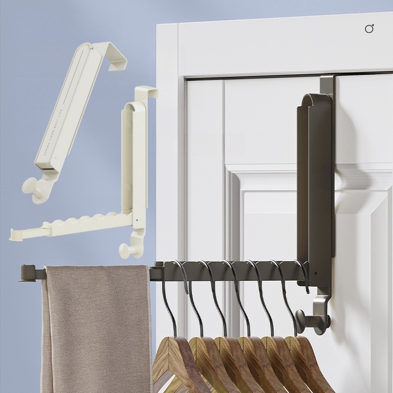 Foldable Wall-Mounted Hanger Storage Rack Door Hanger Hook Drying ...