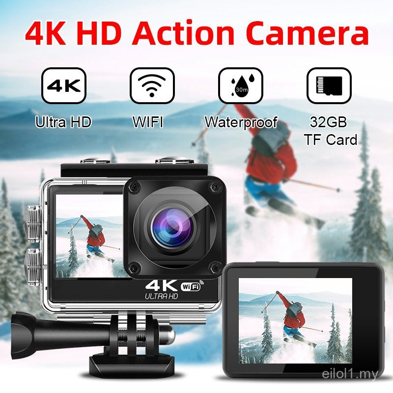 4K60fps 20MP WiFi tindakan kamera Ultra Hd dengan EIS 131ft Wate ...