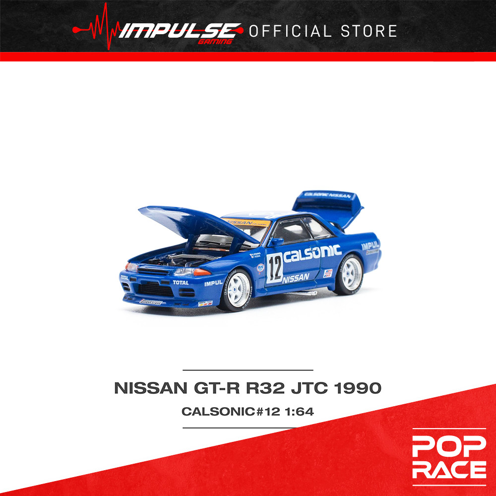 PopRace 1/64 Nissan Skyline GT-R R32 JTC 1990 Calsonic No.12 Blue ...