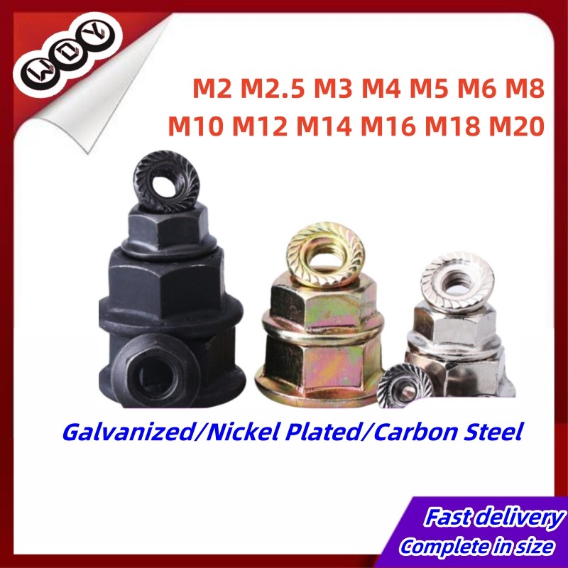M3 M4 M5 M6 M8 M10 M12 Flange Nut Hex Anti-Slip Fastener Nut Anti-Slip ...
