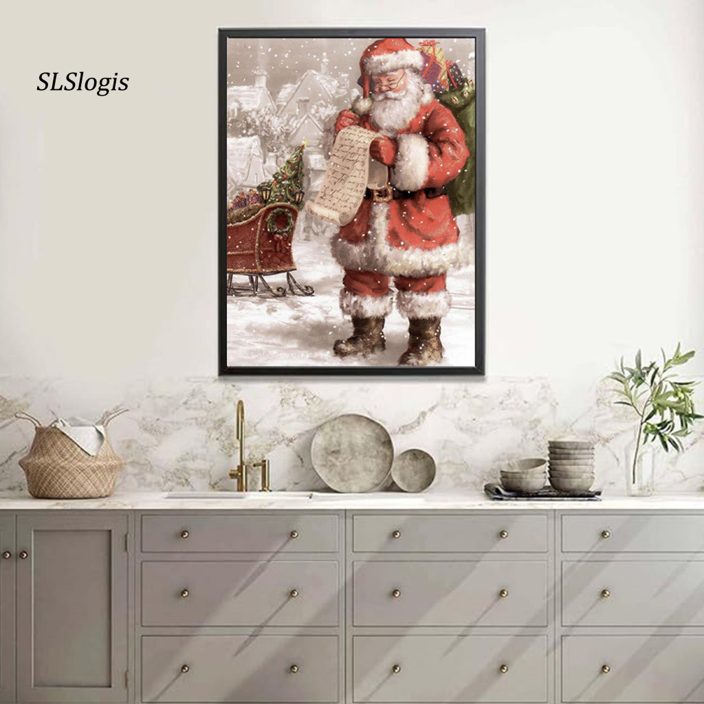 SLS_ Santa Claus Canvas Poster Festive Holiday Wall Art Vintage ...