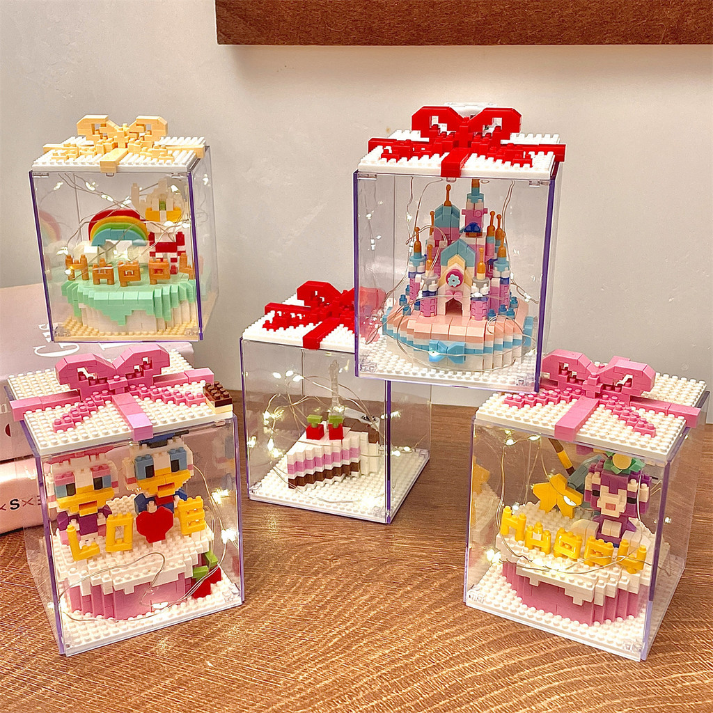 Birthday Cake Mini Particle Building Blocks Educational Assembling Toys ...