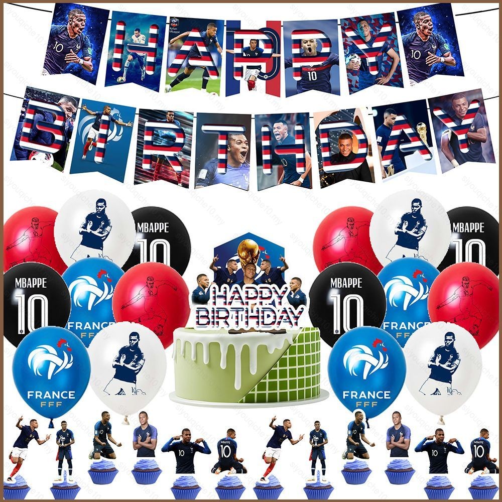 SY10 Kylian Mbappe football star theme kids birthday party decorations ...