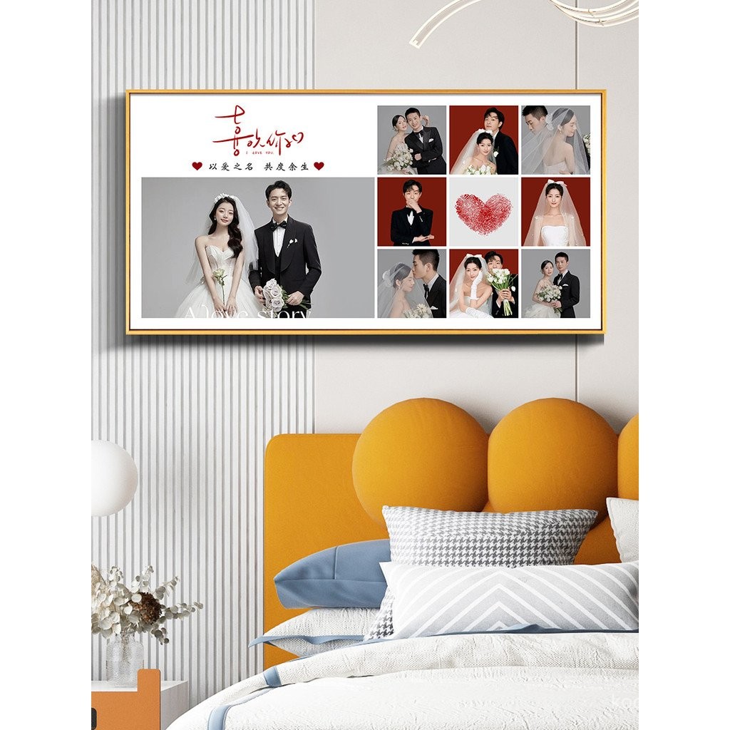 Bingkai Foto Perkahwinan Sembilan Grid Percetakan Foto Gantung Dinding ...