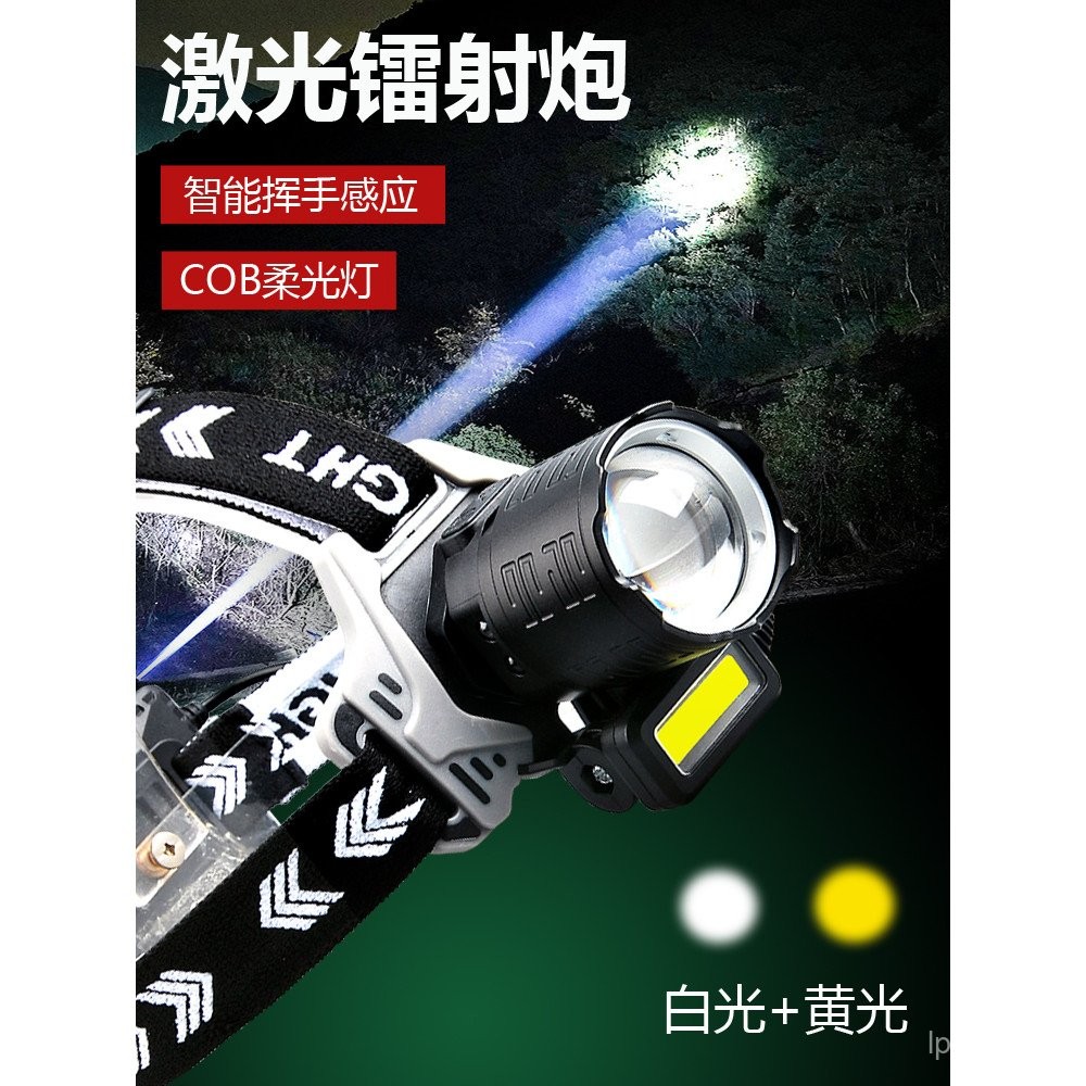 Lampu Depan Penderia Laser Cahaya Kuat Boleh dicas semula Lampu Luar Dipasang Kepala Ultra ...