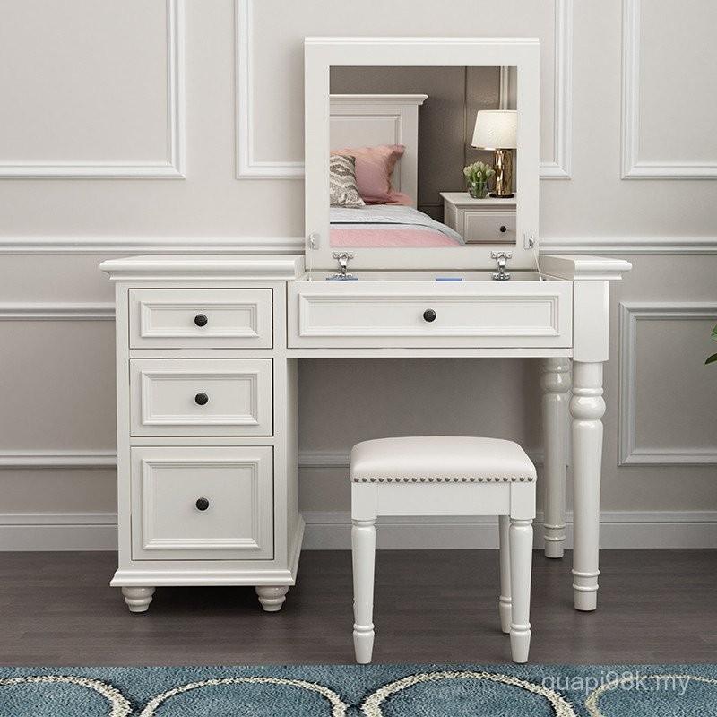 American Solid Wood Dressing Table Small Apartment Bedroom Flip ...
