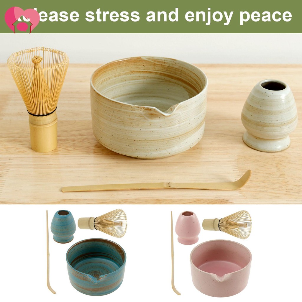 4 Pcs Japanese Matcha Set Reusable Matcha Whisk Set Manual Matcha Tea ...
