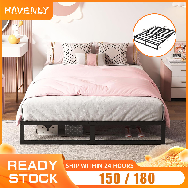 READY STOCK 18inch Katil Queen Size Metal Bed Frame Katil Queen Murah ...