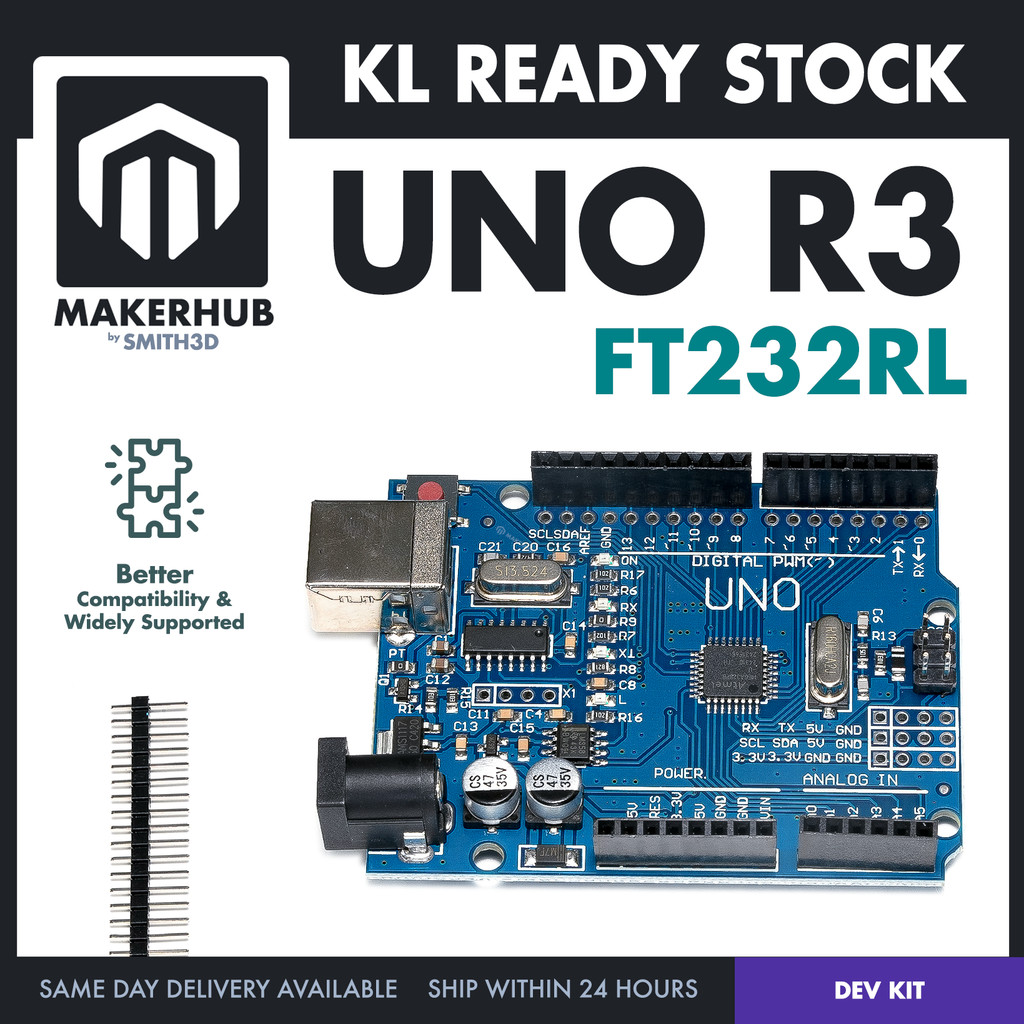 Arduino Compatible UNO R3 FT232 Development Board Arduino Compatible CH340 Alternative | Shopee ...