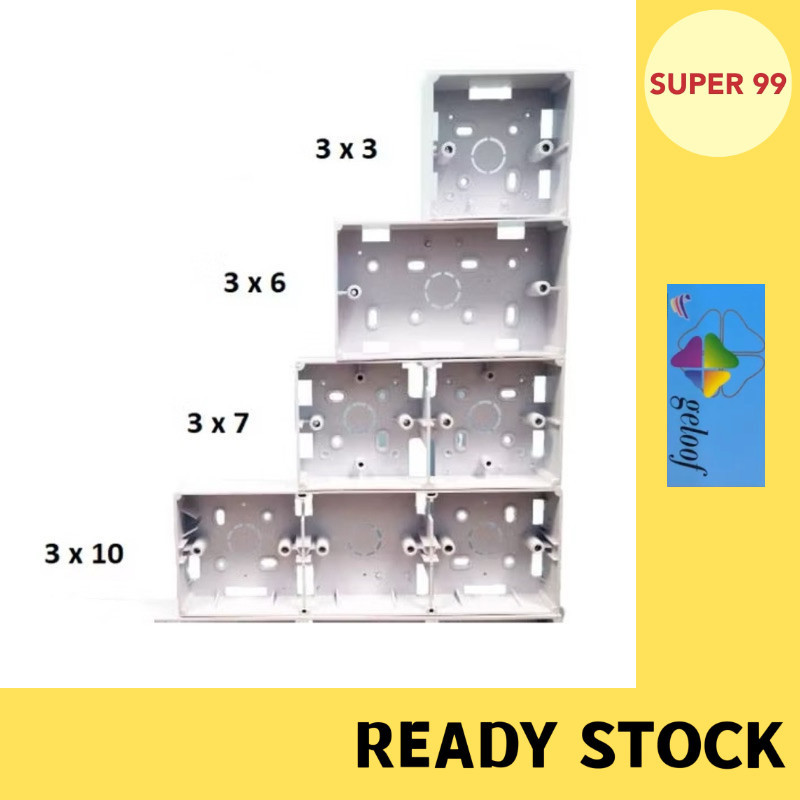 GELOOF Kotak Suis PVC / Socket Switch Cover Box Casing Plug Base Nut ...