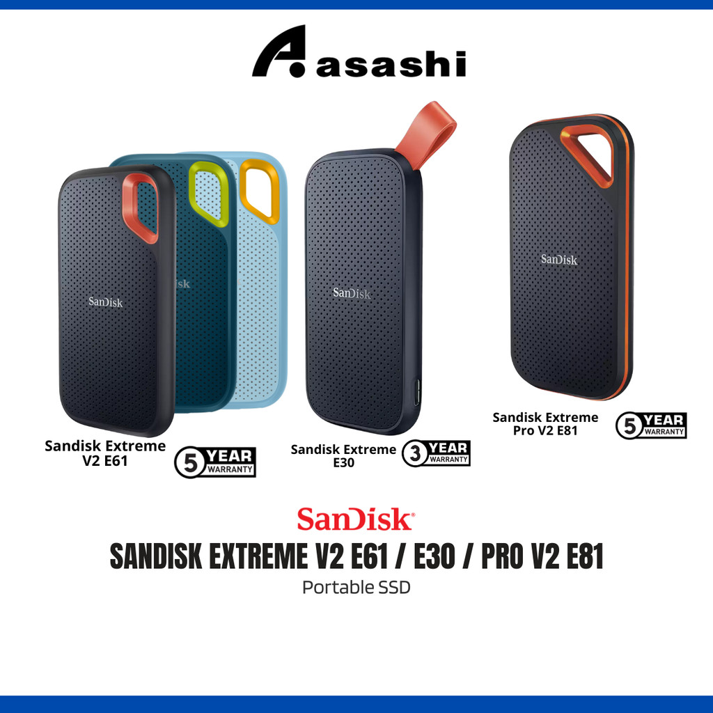 Sandisk Extreme / Extreme v2 / Extreme E61 / Sandisk E81 4TB Portable SSD | Shopee Malaysia