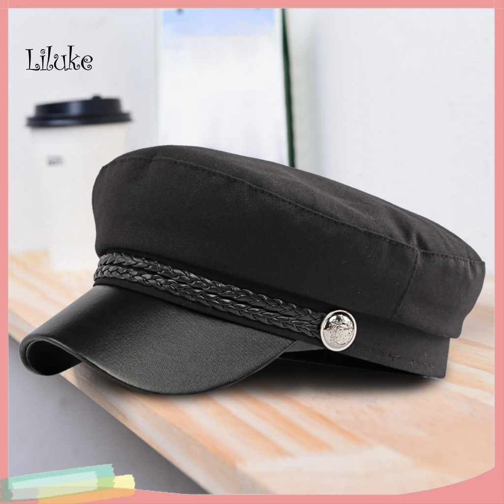 LK Female Women Captain Cap for Vacation College Style Short Brim ...