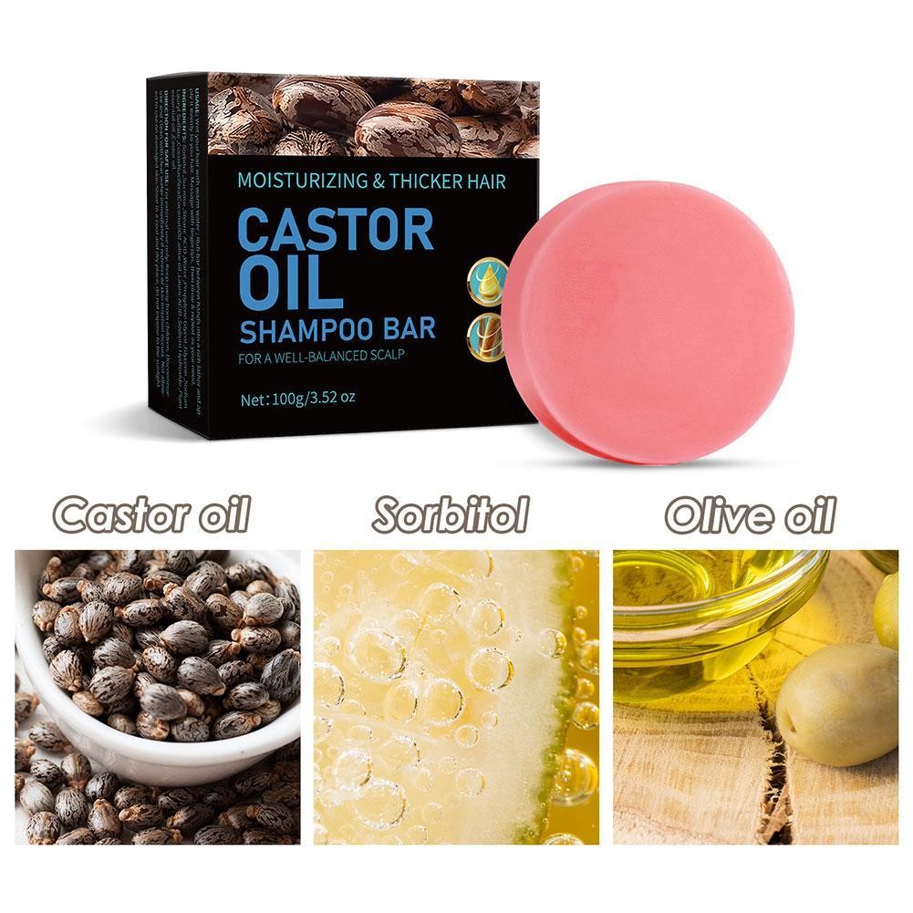 Castor Oil Shampoo Soap Solid Shampoo Hair Cleaning Soap Bar 100g S9n3 ...