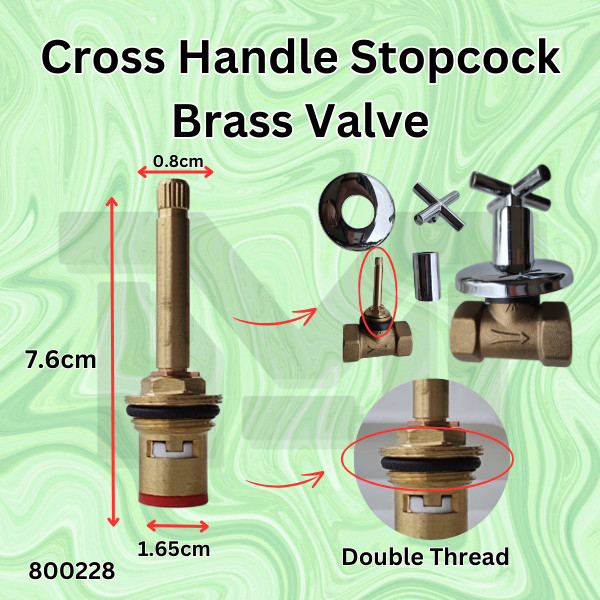 Cross Handle Concealed Stopcock Stop Cock Shower Valve (1/2" & 3/4 ...