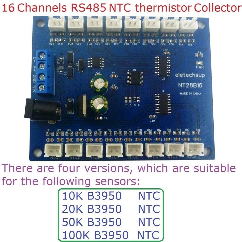 NT28B16 16 CH RS485 Temperature Acquisition Board RTU Paperless ...