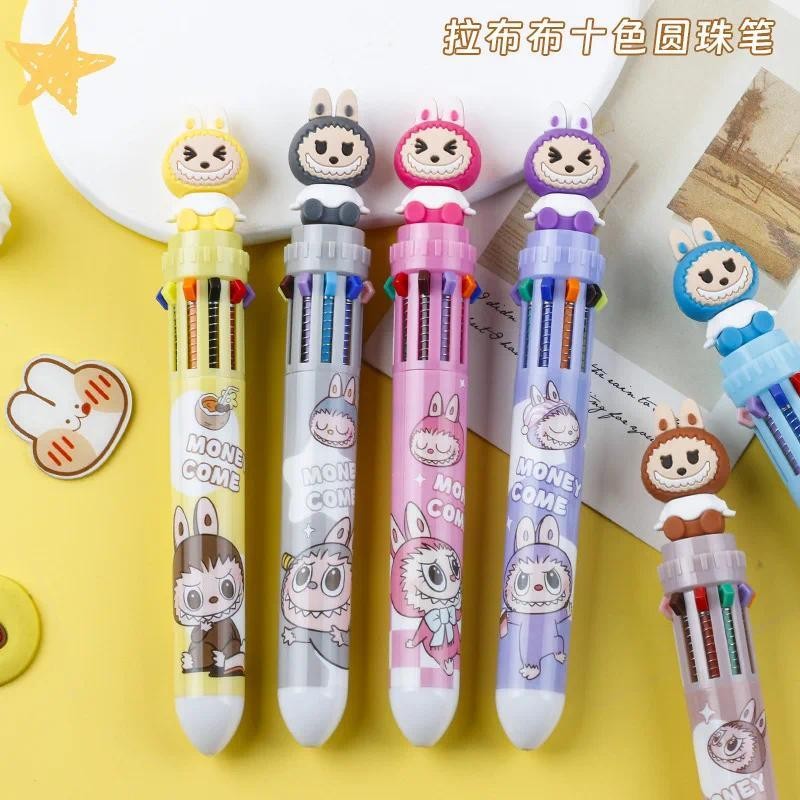 10Color Ballpoint Pen Cute Cartoon Elementary School Student Pen Press ...