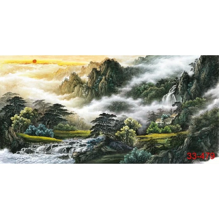 Cl688 Wall Decoration Mural-Yuanyuan Liu Long Landscape Painting Mural ...