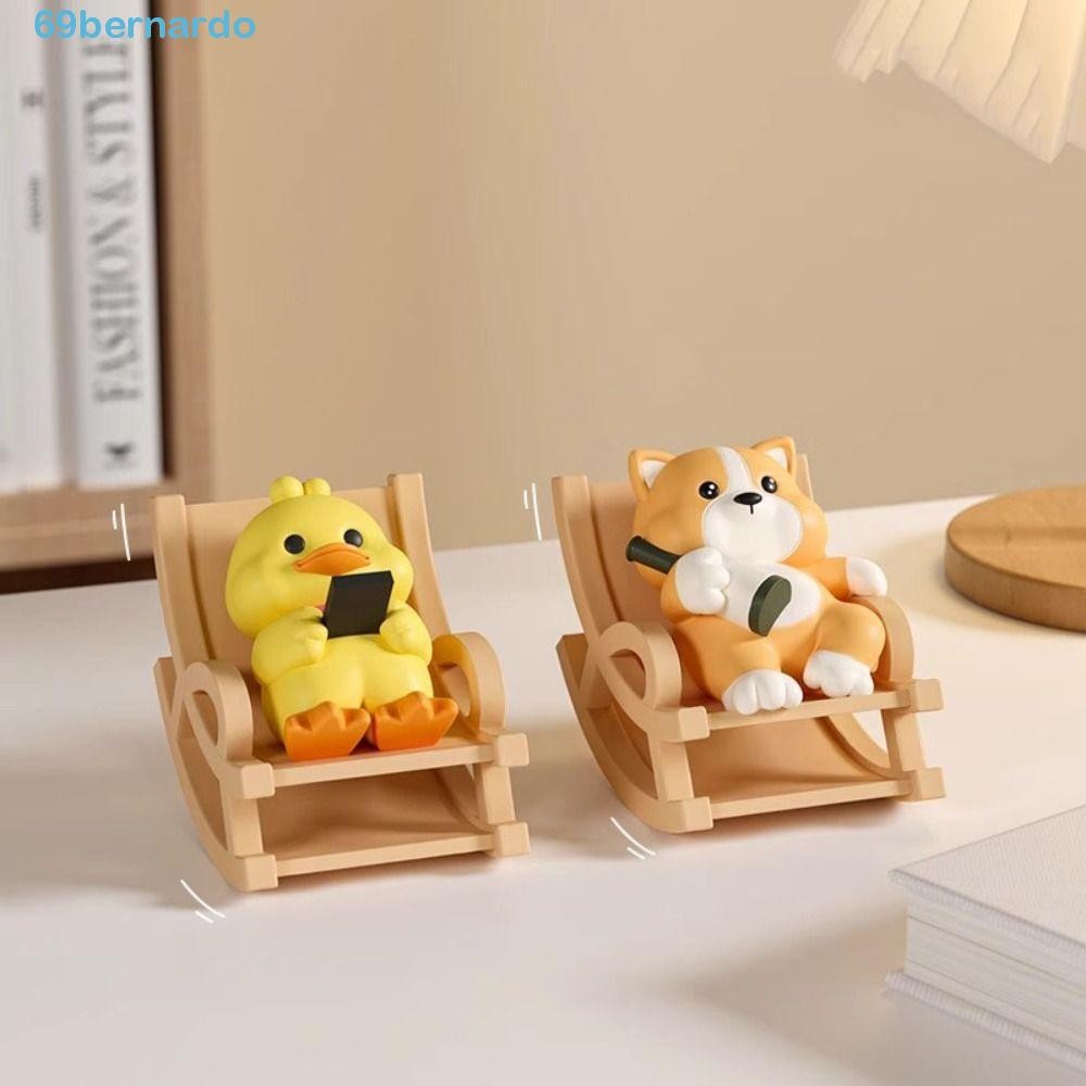 BERNARDO Pig Rocking Chair Ornaments, Miniature Figurine Crafts Cartoon ...