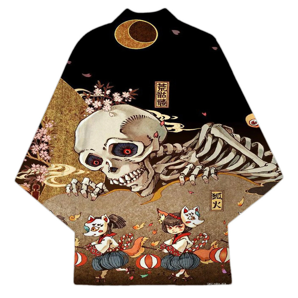 Traditional Haori Japan Ukiyo-e Samurai Cardigan Ghost Cosplay 3D Top ...