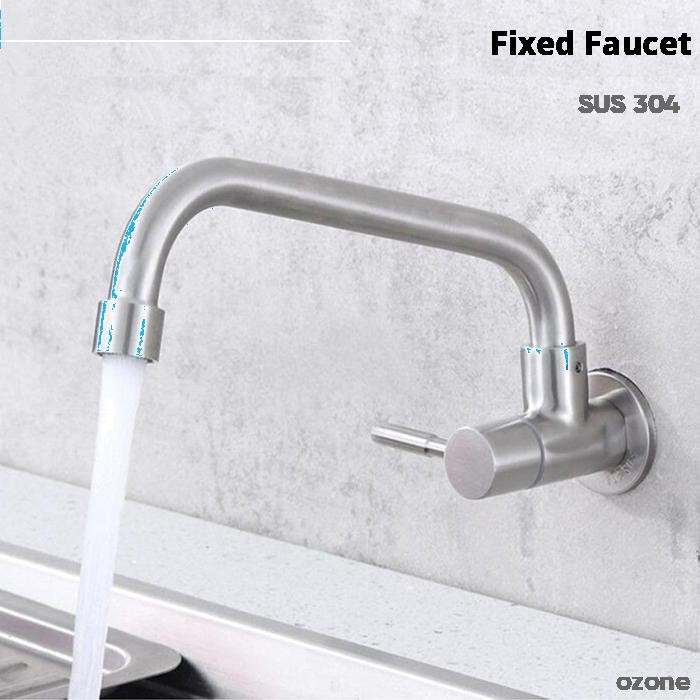 SUS 304 Stainless Steel Water Faucet Tap Swing Wall Mount 2/4" | Shopee ...