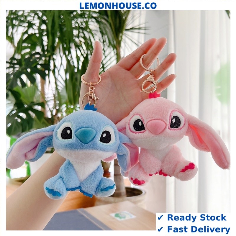 Ready Stock Stitch keychain Blue Pink Purple Pendant Plush Toy Student ...