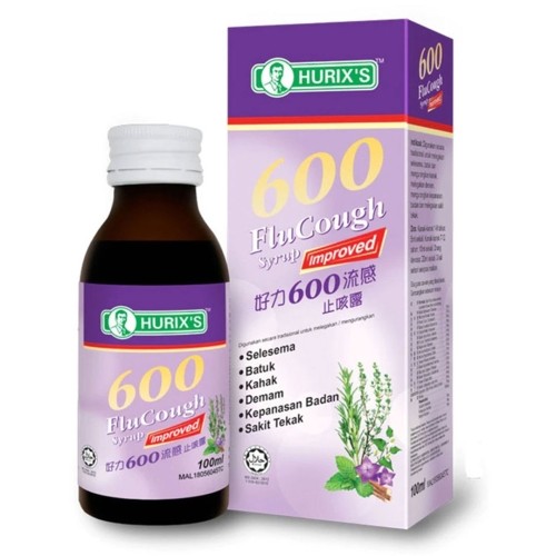 Hurix’s 600 Flu Cough Syrup 60ml | Shopee Malaysia