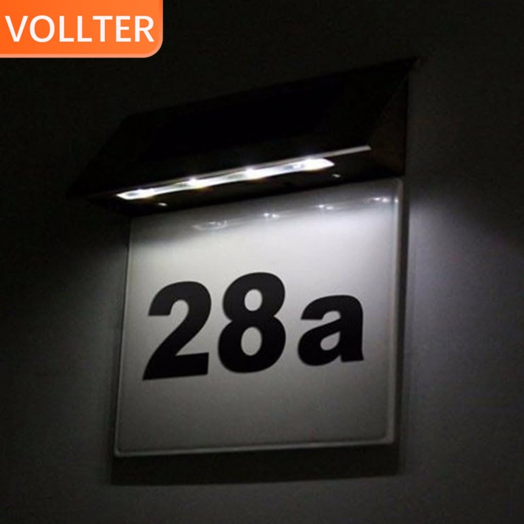 ABS Outdoor House Numbers Plaques Solar Lighted Door Number Sign For ...