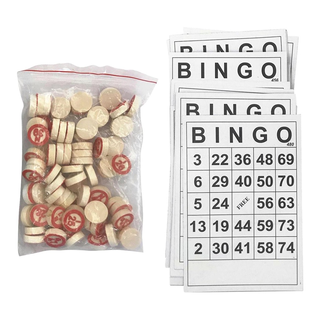 [uguuiya] Bingo Supplies Bingo Cards with 75 Bingo Numbers Chips Set ...