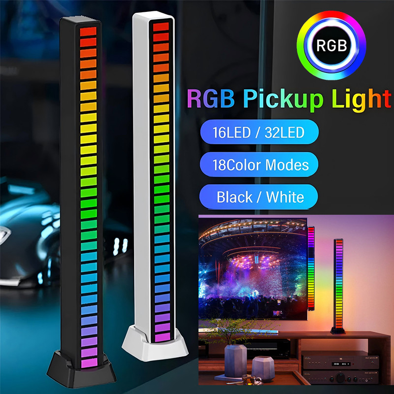 LED RGB Strip Light Spectrum Audio Indicator Music Voice Activated ...