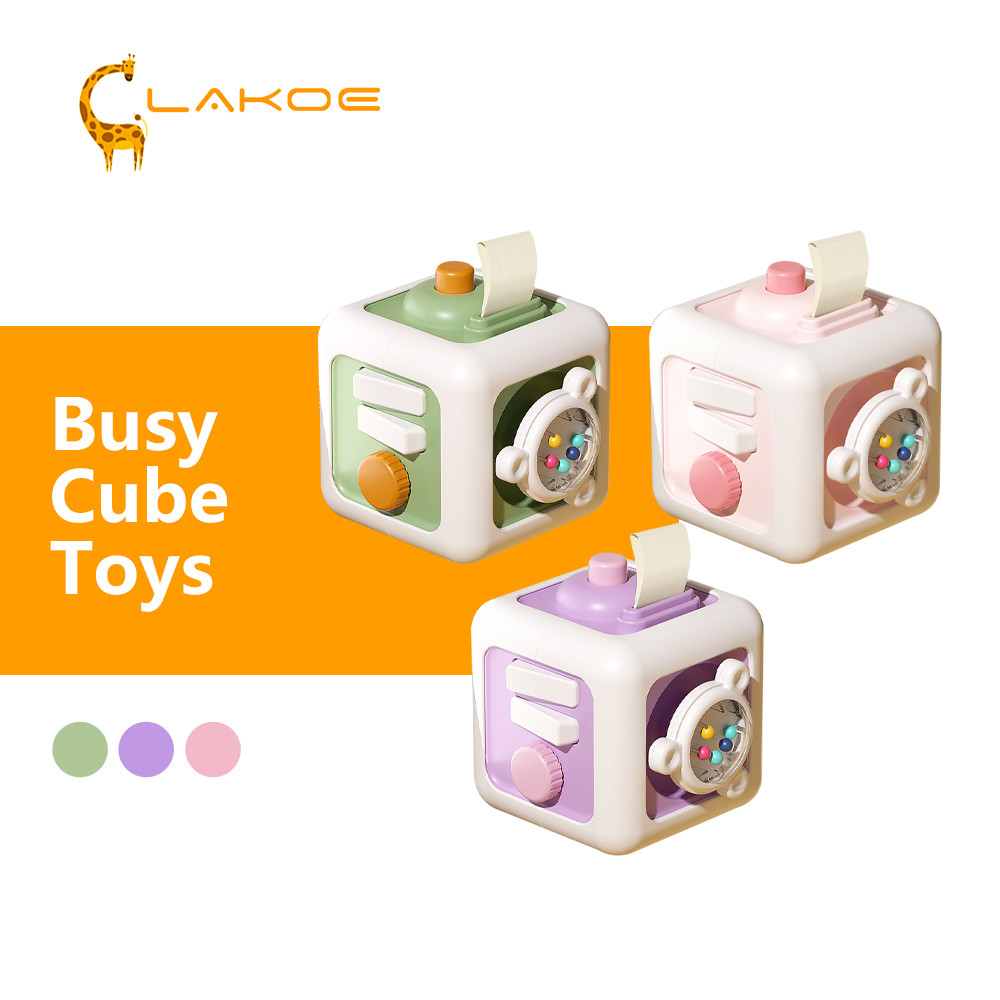 Lakoe 6in1 Busy Cube for Baby Montessori Hexahedron Sensory Toys Busy ...